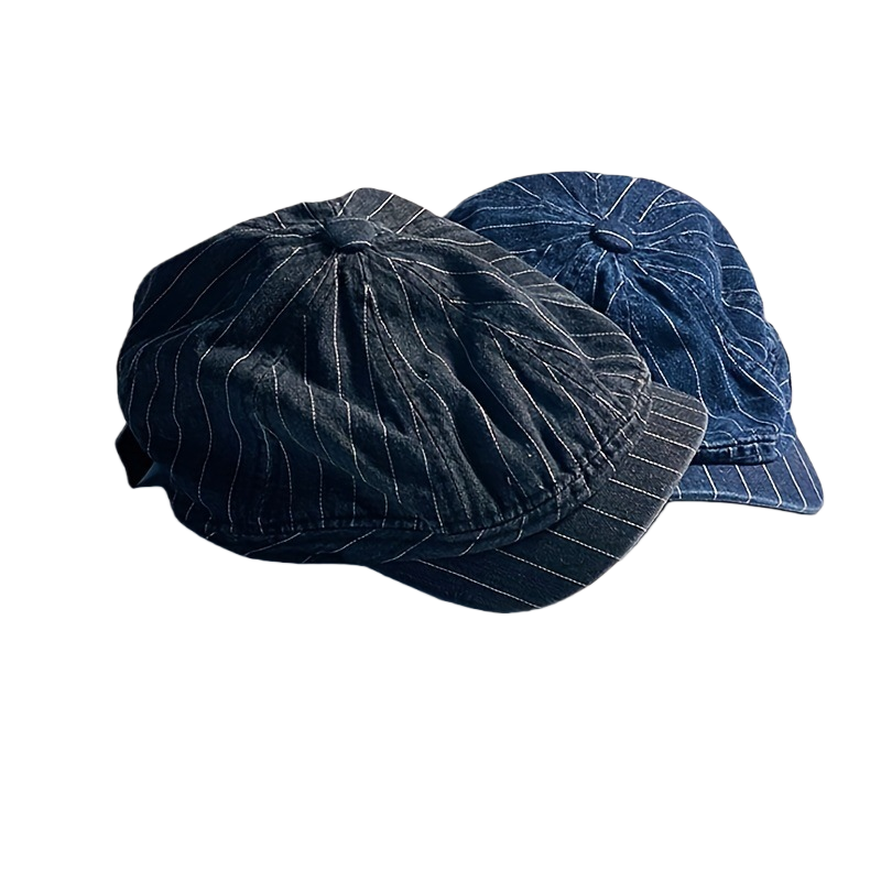 Vintage Denim Stripes Beret