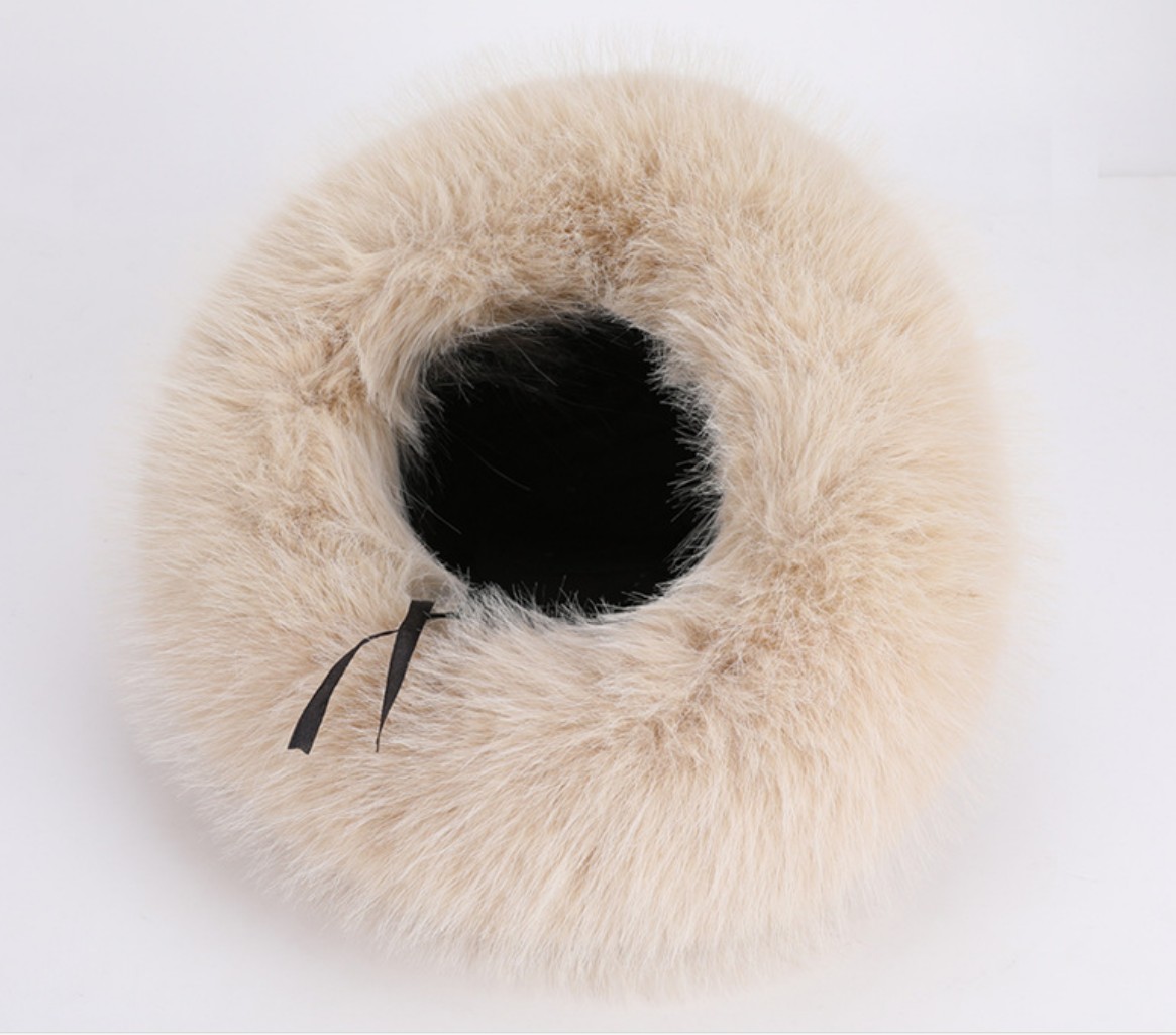 Leopard Print Plush Edge Wrapped Bucket Hat